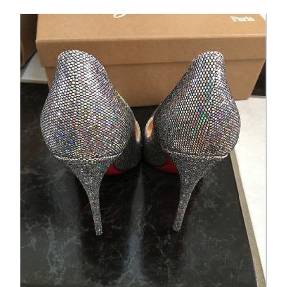 Christian Louboutin | Shoes | Christian Loubs 0 Glitter Leather Pumps ...
